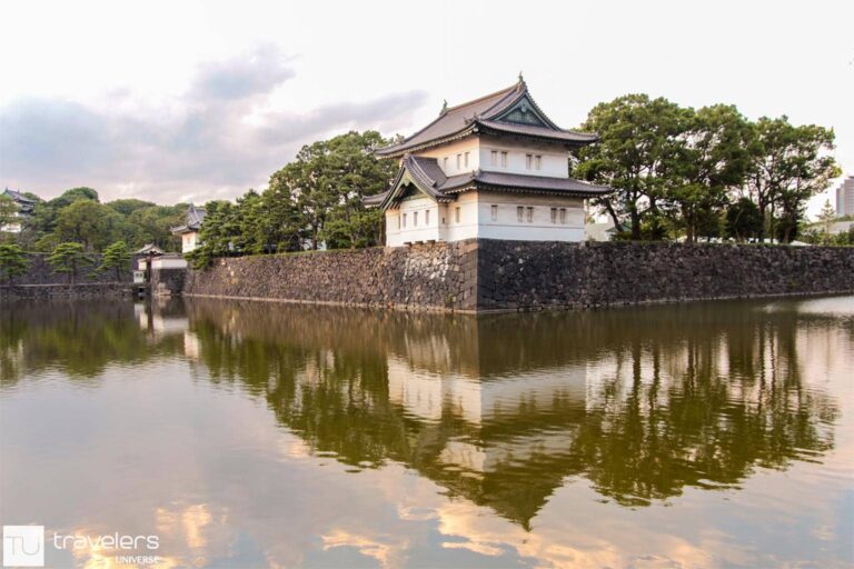 A tower at Tokyo Imperial Palace seen from across the moat