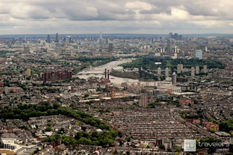 London and the Thames viewed from the helicopter