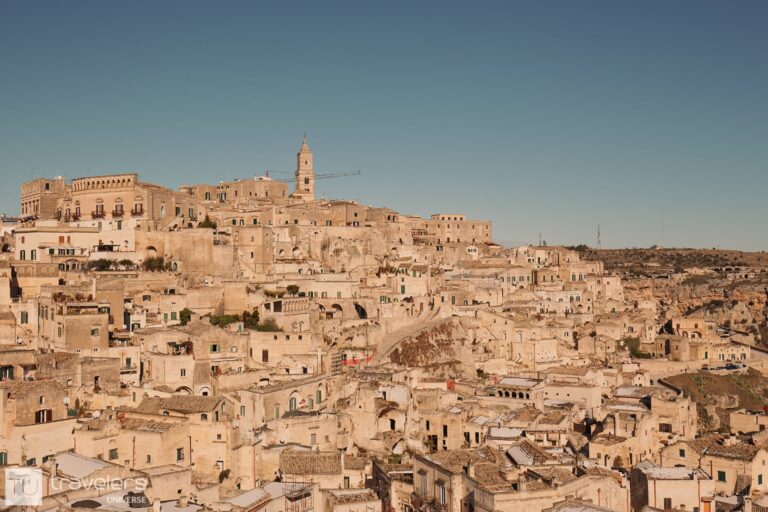 Matera honey-colored houses perched on top of each other.