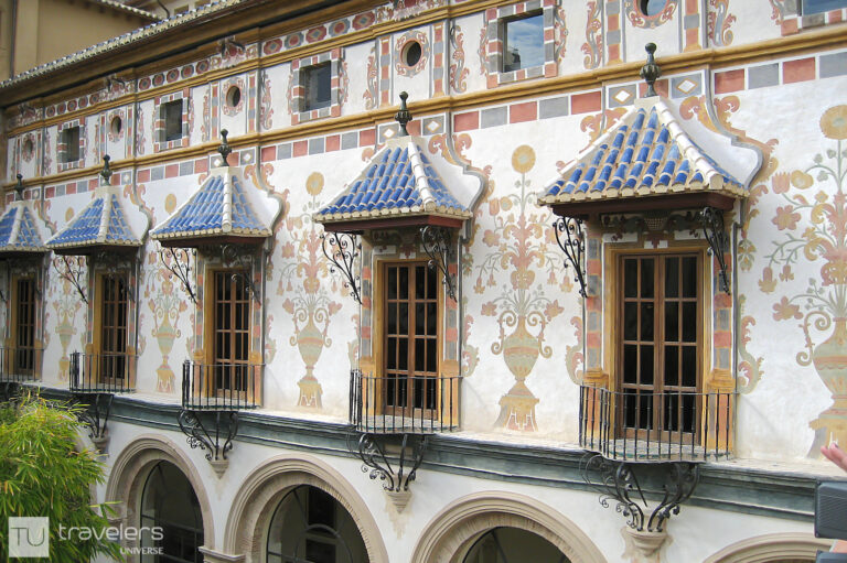 Painted facade of the Ducal Palace in Gandia