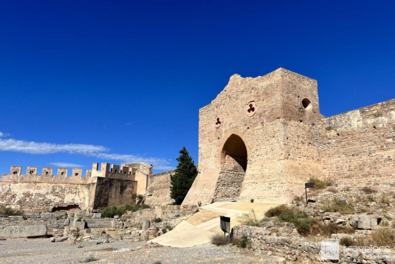 Medieval walls and gate at Sagunto Castle
