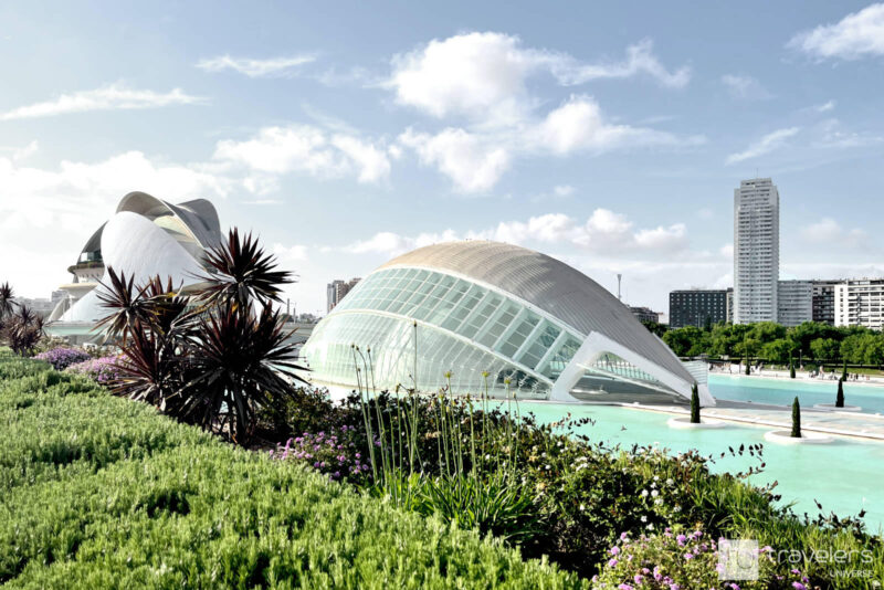 Futuristic architecture at the City of Arts and Sciences, Valencia