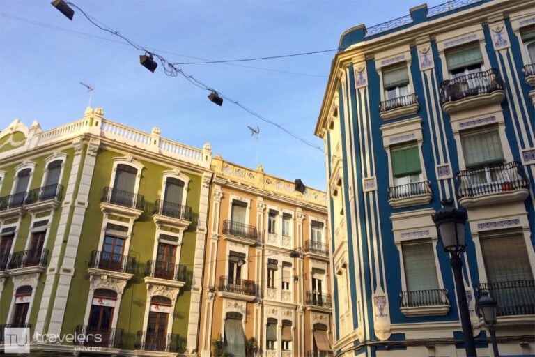 Colorful buildings in Ruzafa, Valencia's hipster neighborhood