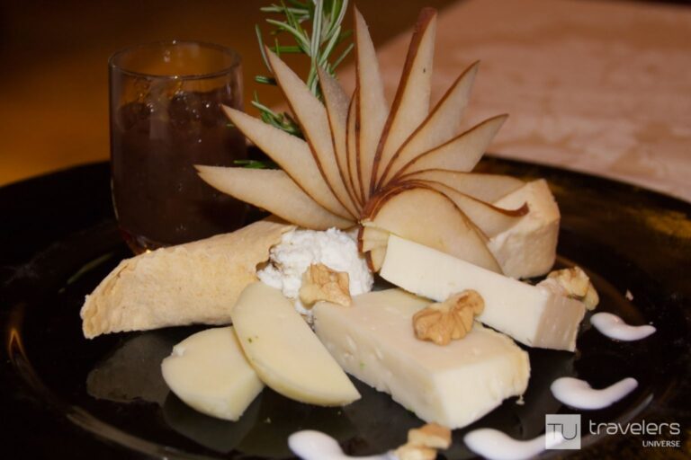 A selection of Italian cheeses with apple and fig jam served at Salice Blu