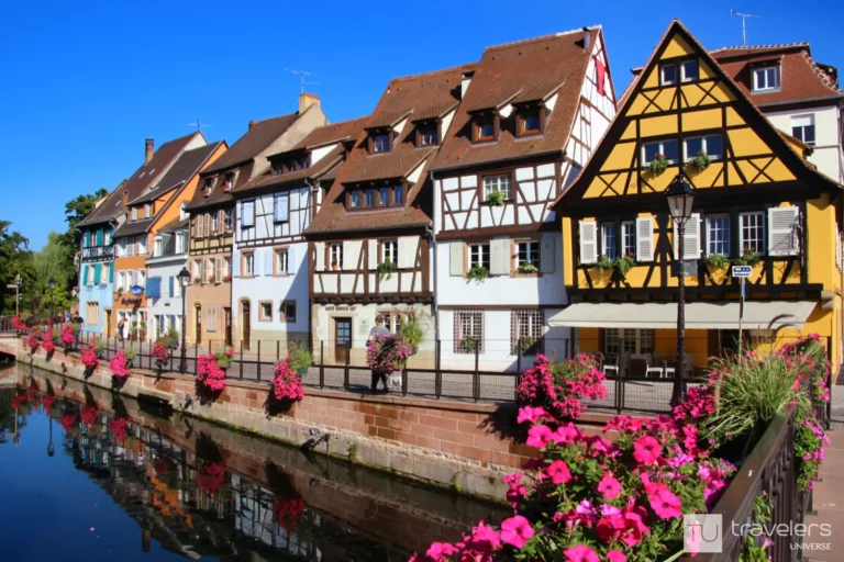 A row of colorful half-timbered houses in an area which, fun Colmar facts, was nicknamed 'Little Venice'