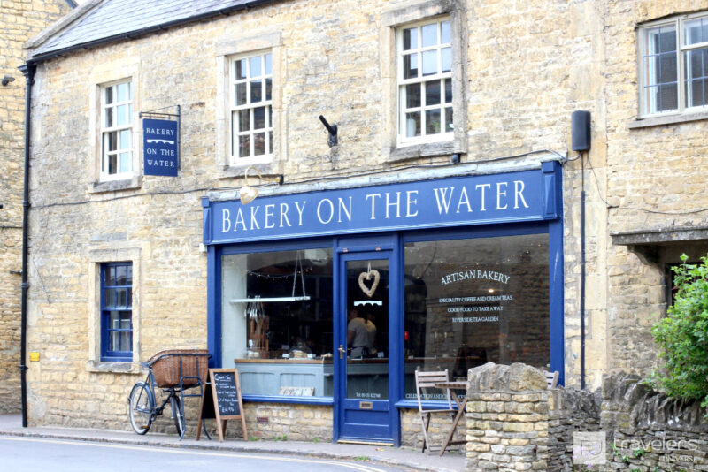 The entrance to the Bakery on the Water in Bourton on the Water