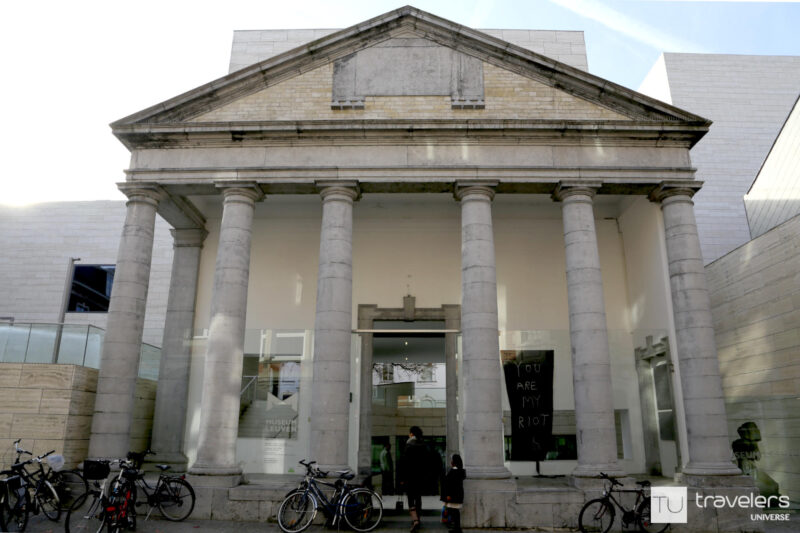 Facade of M Leuven museum with columns