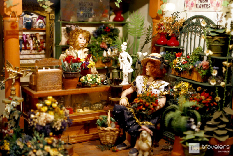 A miniature florist shop at the Model Village in Bourton on the Water