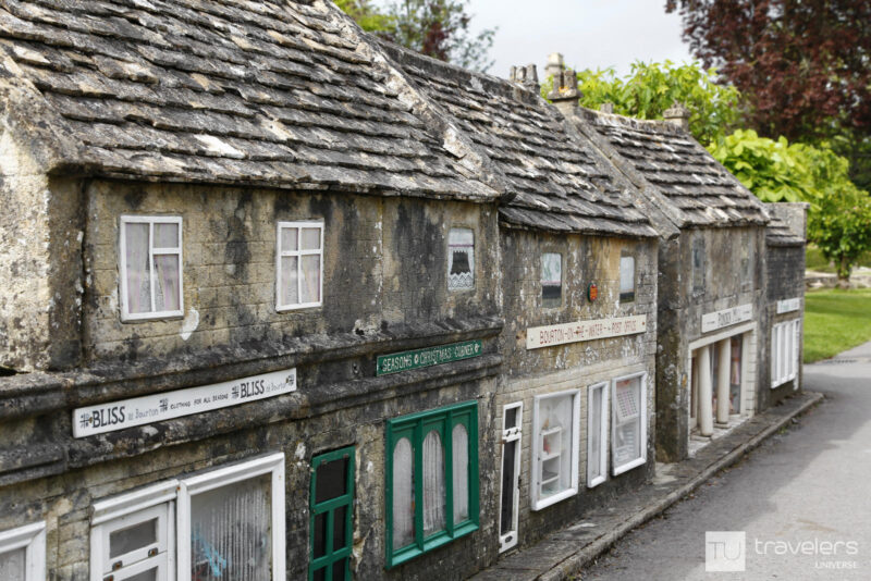 A row of houses hosting local business at the Model Village in Bourton on the Water