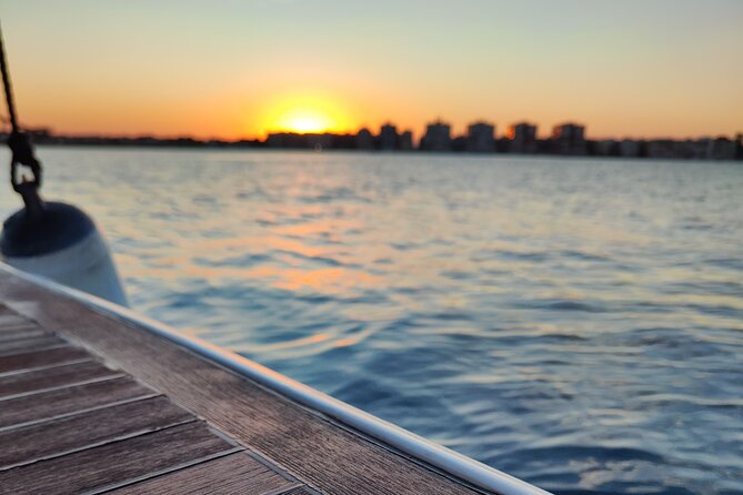 Sailing With Sunset and Swimming in the Sea - Swimming in the Mediterranean Sea