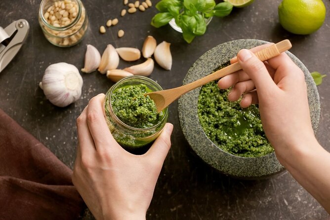 Pasta Cooking Class With Pesto Sauce Making in Rome City Center - Crafting Fresh Fettuccine Pasta