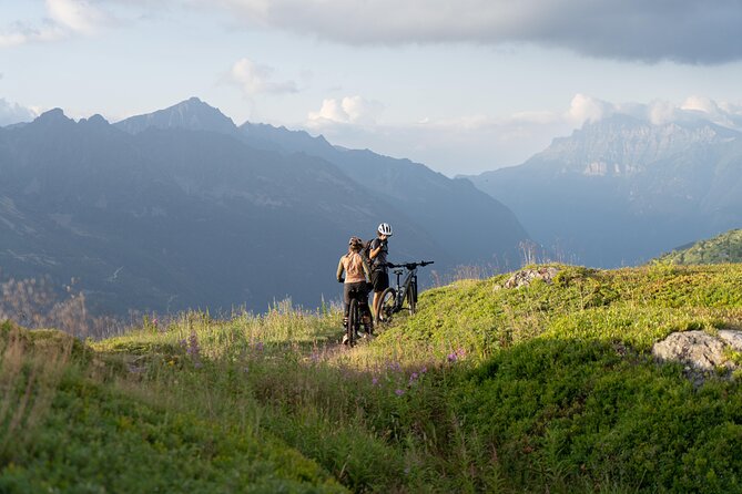 Point of View on the Glaciers of Chamonix by Electric Mountain Bike - The Thrill of Gliding Through the Alpine Landscape