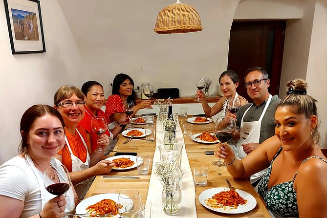 Small-Group Pasta Making Steps From the Vatican Museums - Enjoying the Lunch