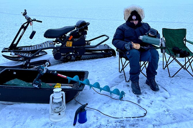 VIP Ice Fishing ICEBREAKER Lunch in Glass Igloo - Handmade Lapland Souvenirs