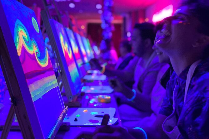 Paint a Neon Fluorescent Picture While Drinking Unlimited Wine - Artistic Process