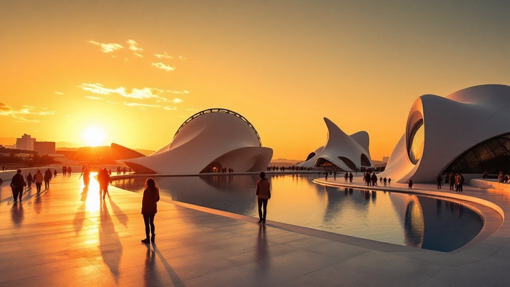 evening light on architecture