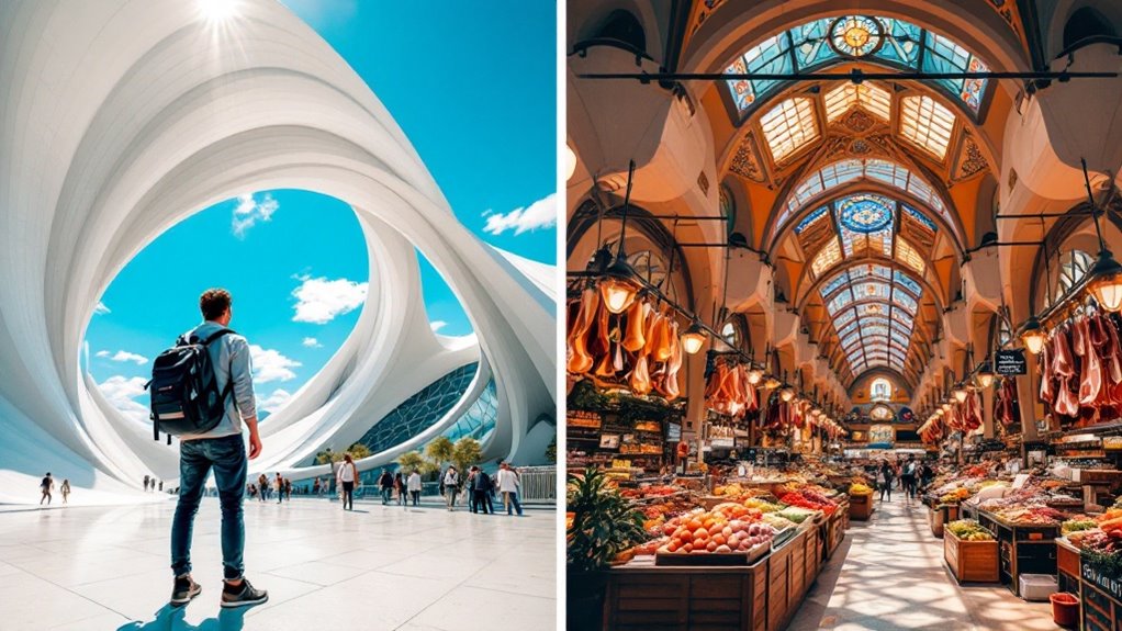 futuristic architecture historic markets