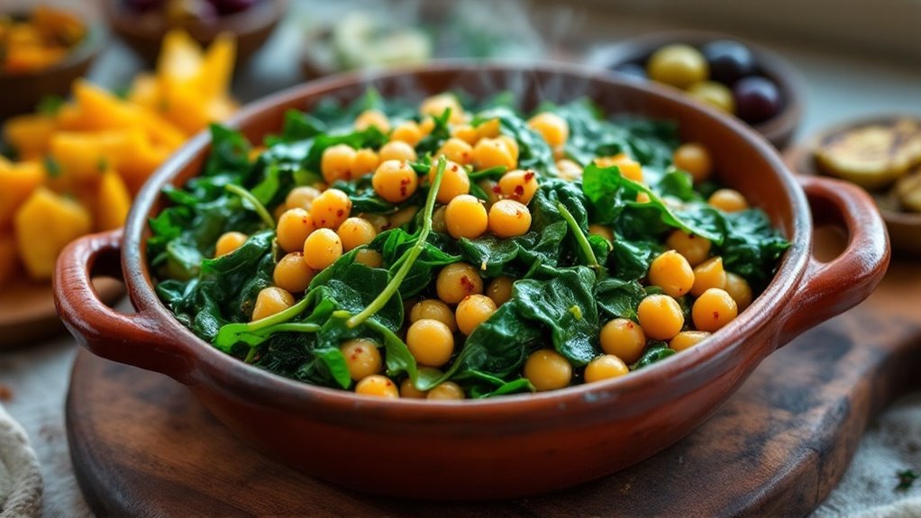 garlic flavored spanish spinach dish