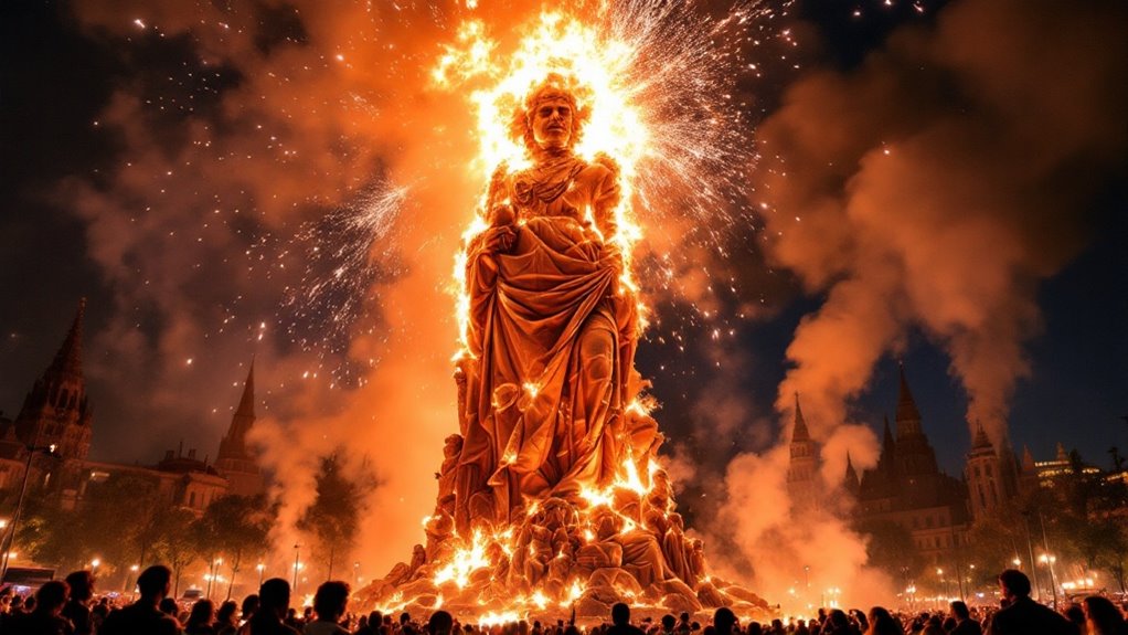 massive sculptures burning festival