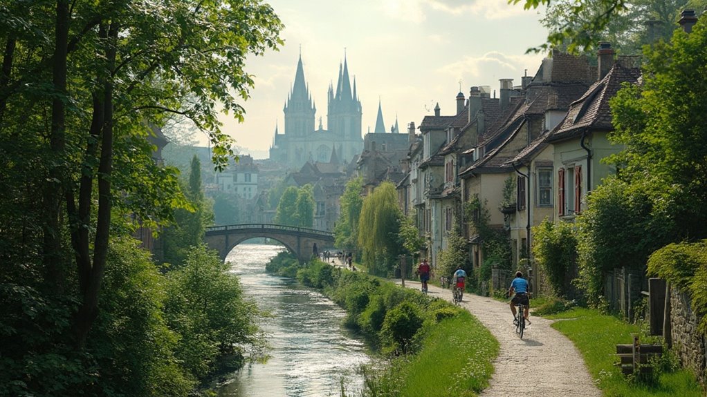 scenic cycling along rhine