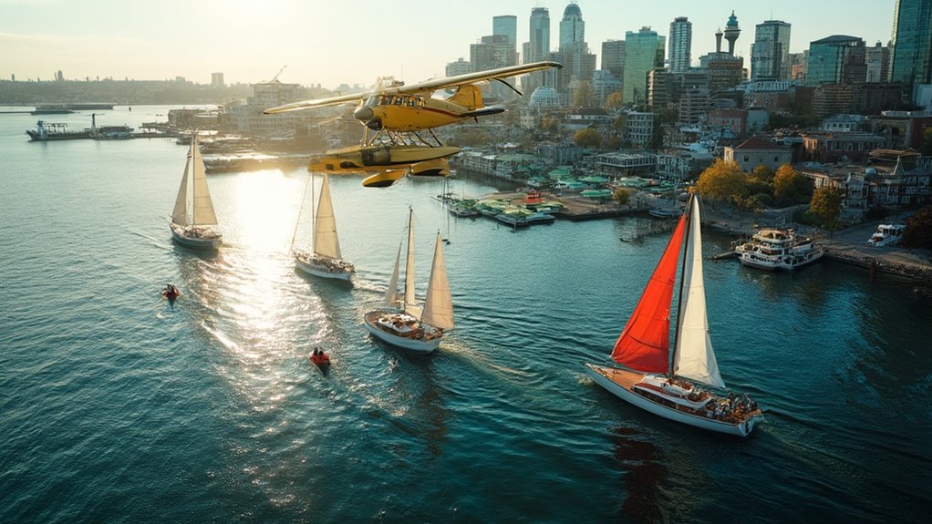 seaplanes and sailboats coexist