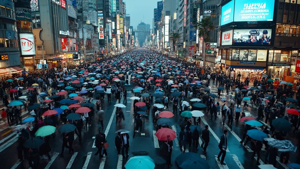 shibuya s bustling pedestrian intersection