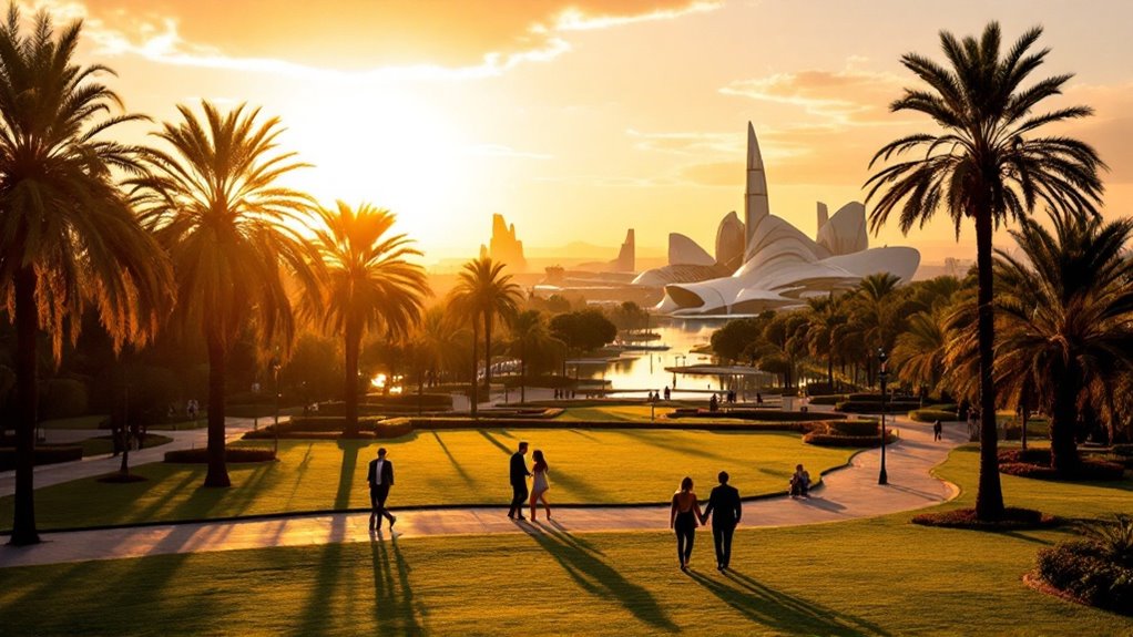 urban oasis sunset strolls
