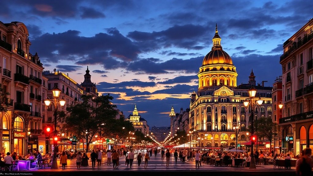 vibrant bustling urban life