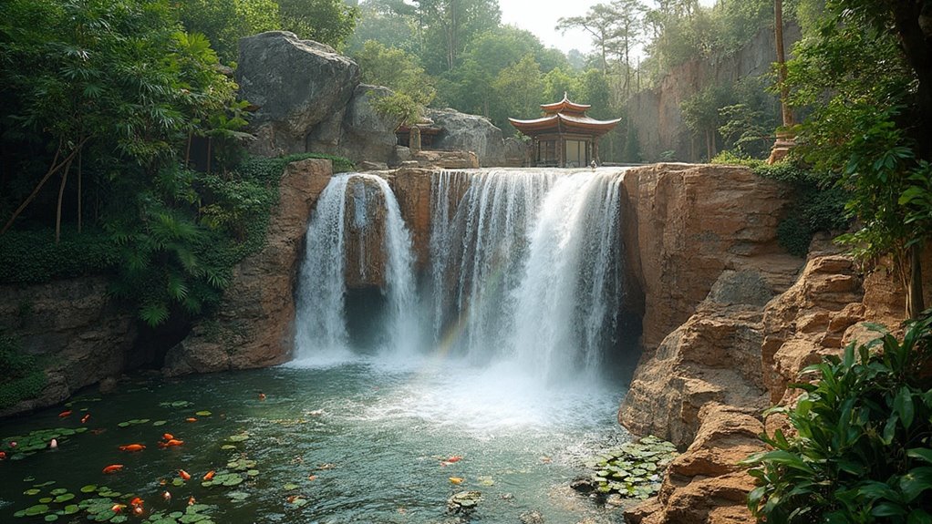 waterfall and chinese landscapes