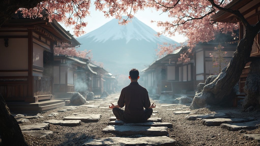 zen meditation in temple