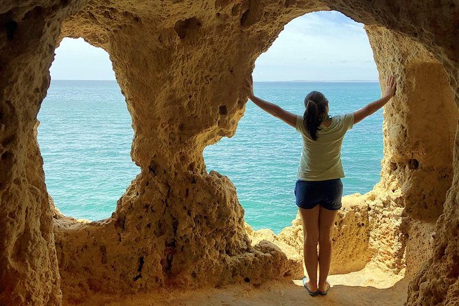 Benagil Cave by Boat + Carvoeiro + Algarseco Caves by Minivan From Lagos - A Journey to Algar Seco and Boneca Cave