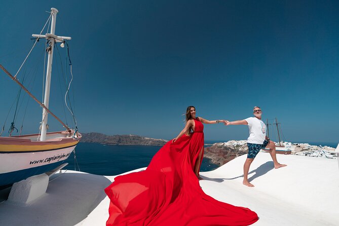 Private Flying Dress Photoshoot in Santorini - Private Transportation
