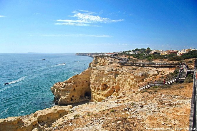 Benagil Cave by Boat + Carvoeiro + Algarseco Caves by Minivan From Lagos - Small Group Experience for Personalized Attention