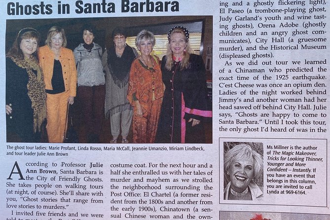Santa Barbara Ghost Tour - Afternoon Invisible Becomes Visible! - Exploring the Ghostly Stories
