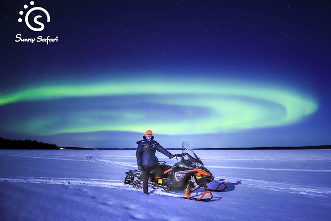 Searching Aurora With Snowmobile - Exploring Frozen Lake Vikajärvi