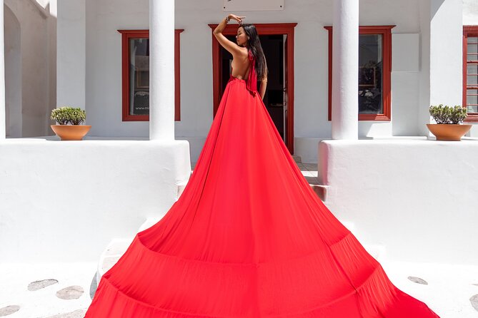 Private Flying Dress Photoshoot in Mikonos - Capturing Memorable Moments