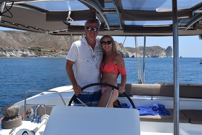 5HOUR Private Santorini Luxury Catamaran Cruise With Greek Meal - Flexible Booking and Cancellation Policy