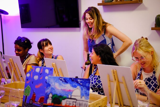 Rome Art Class: Painting & Unlimited Wine - Key Points