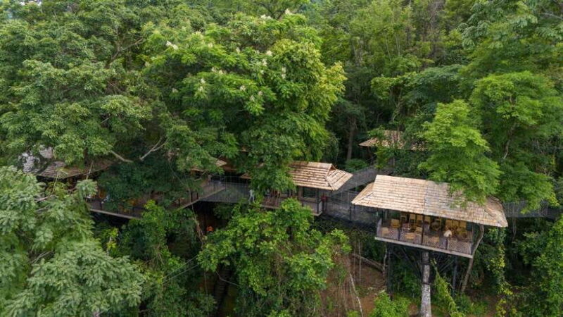 Kuang Si Waterfall, Tree Top Cafe, Ziplining - Ziplining Over Kuang Si Falls: Adrenaline with a View