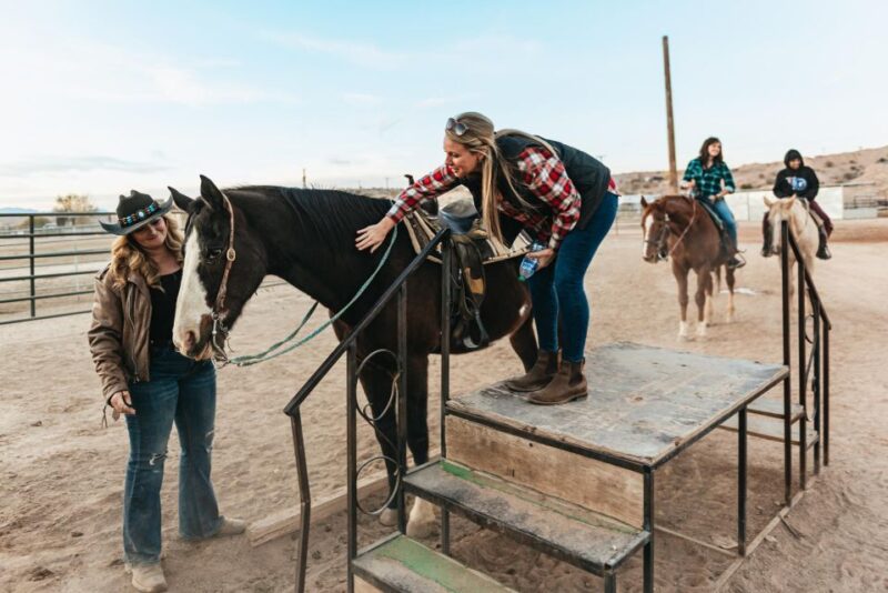 From Las Vegas: Desert Sunset Horseback Ride with BBQ Dinner - Food and Atmosphere