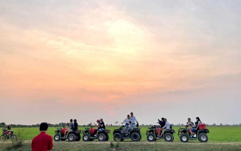 Siem Reap: Quad Bike Adventure with Sunset and Tea Break - Spectacular Sunset Over Rice Fields