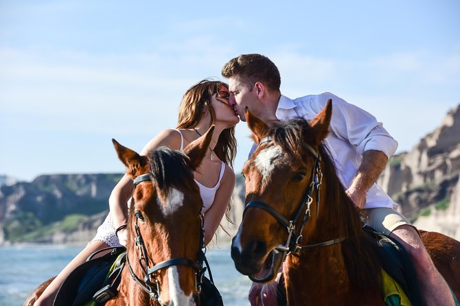 Santorini Horse Riding to Black Sandy Beach - Authenticity and Reviews