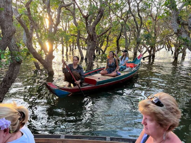 Siem Reap Floating Village Kampong Phluk Sunset with Boat - Returning to Siem Reap
