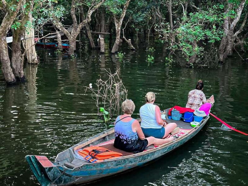Siem Reap Floating Village Kampong Phluk Sunset with Boat - Walk Through the Village in the Dry Season