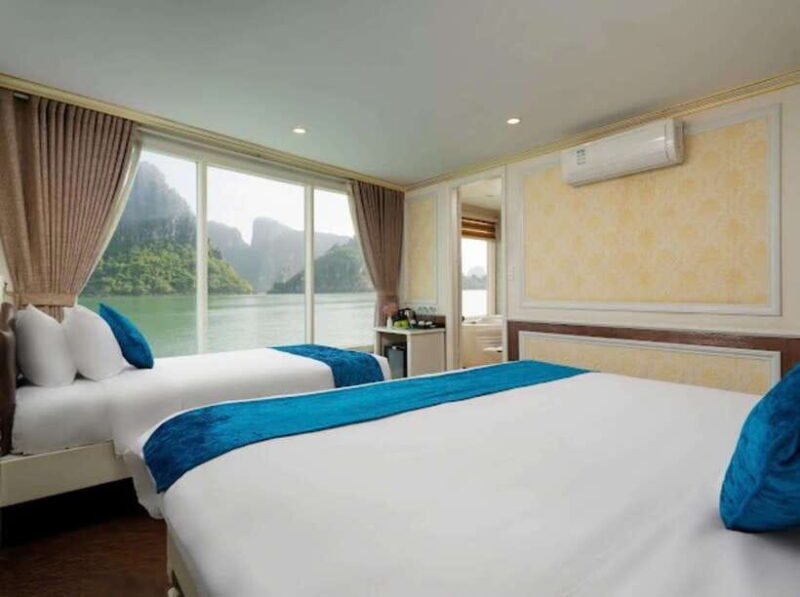 Hanoi: Ha long 2D 1N cruises: bancony, beach, meals, caves - Key Points