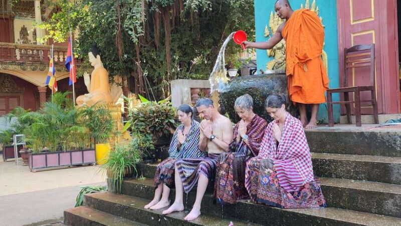 Siem Reap Cambodian Buddhist Water Blessing and Local Market - Key Points