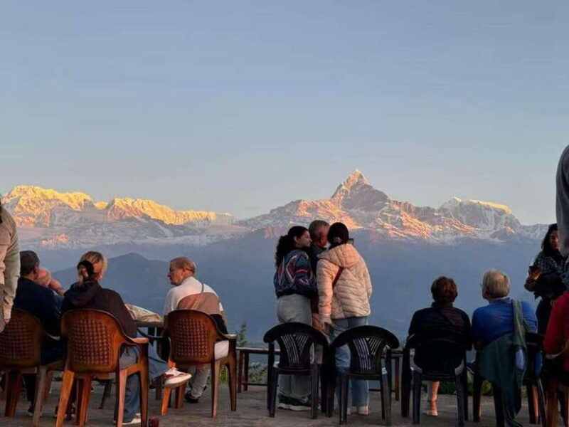 Luminous Sarangkot: A Breathtaking View of the Himalayas" - Describing the Mountain Views