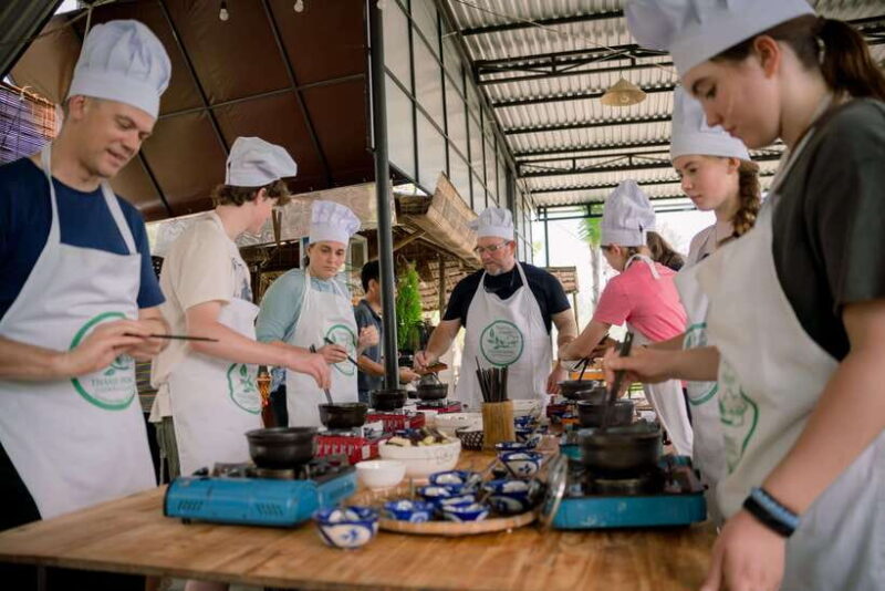 Rural Cycle, Market Tour, Basket Boat & Organic Farm Cooking - Cooking Vietnamese Lunch from Garden Harvest