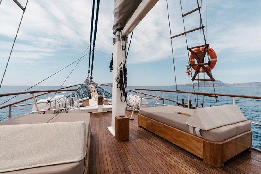 Adonis Luxury Schooner Santorini Full Day Cruise - The Experience on Board: Food, Drinks, and Comfort
