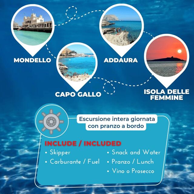 Boat tour in Palermo whit aperitif included - The Itinerary: What You Can Expect